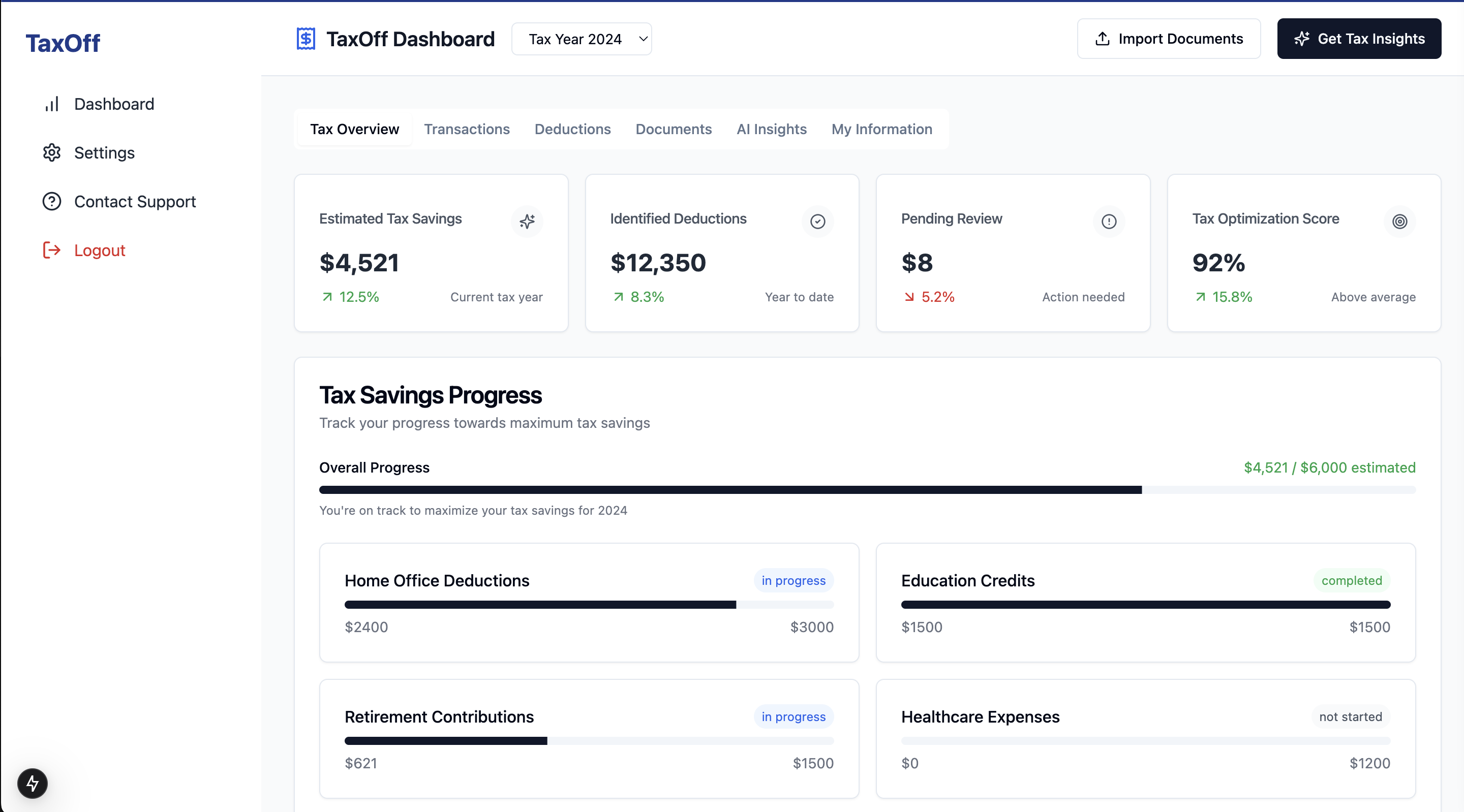 TaxOff - AI-Powered Tax Optimization